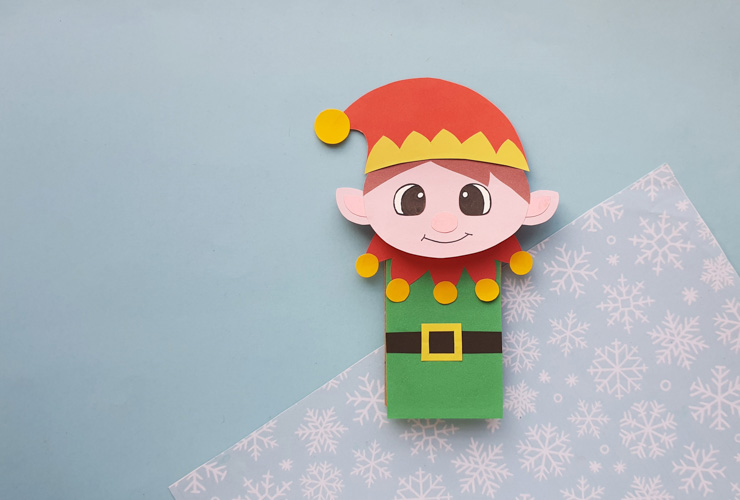 Elf Paper Bag Puppet - Frosting and Glue- Easy crafts, games, recipes ...