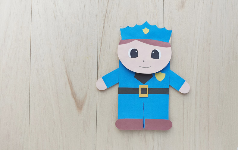 Paper Bag Police Puppet - Frosting and Glue- Easy crafts, games ...