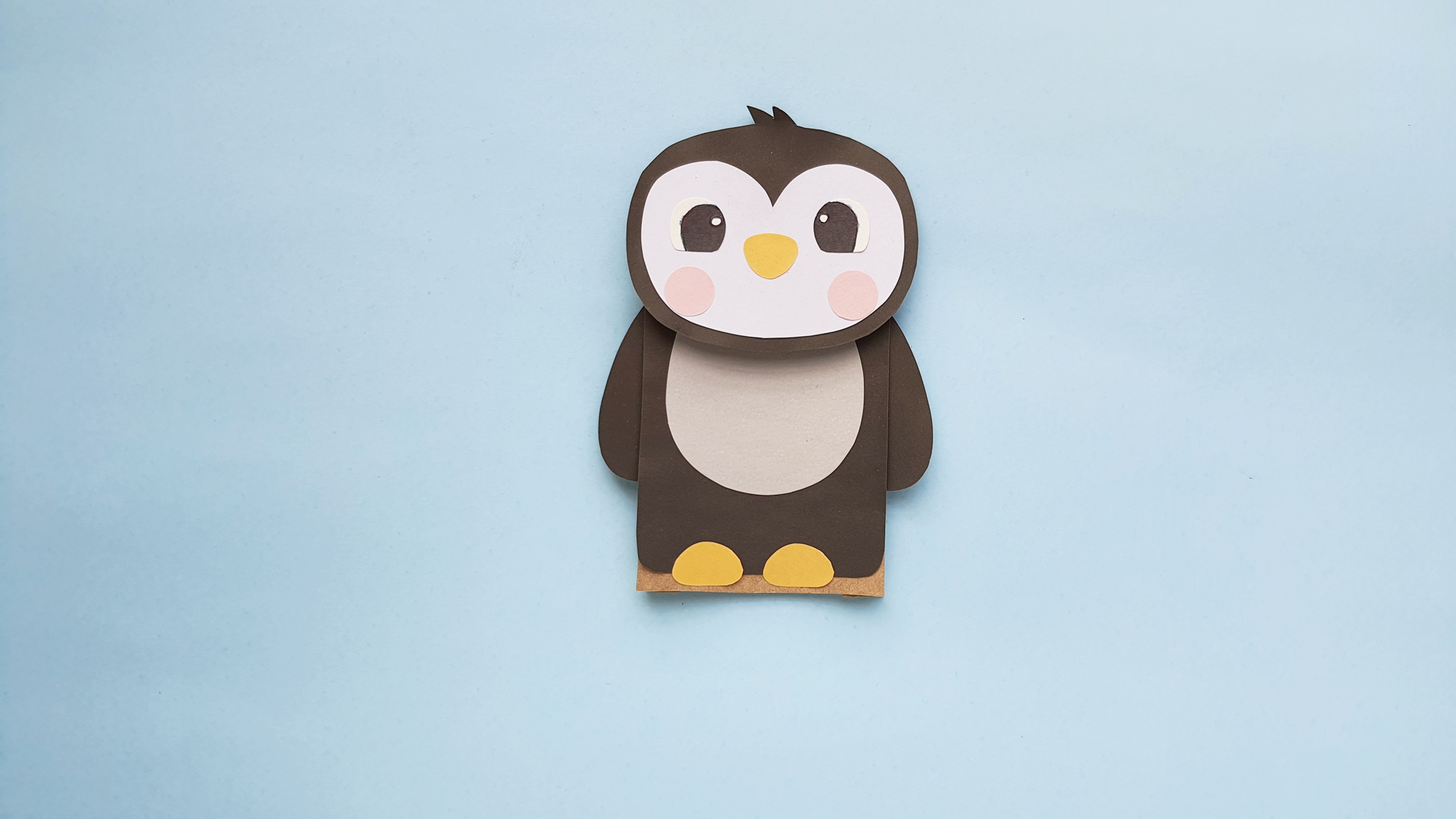 Paper Bag Penguin Puppet - Frosting and Glue- Easy crafts, games ...