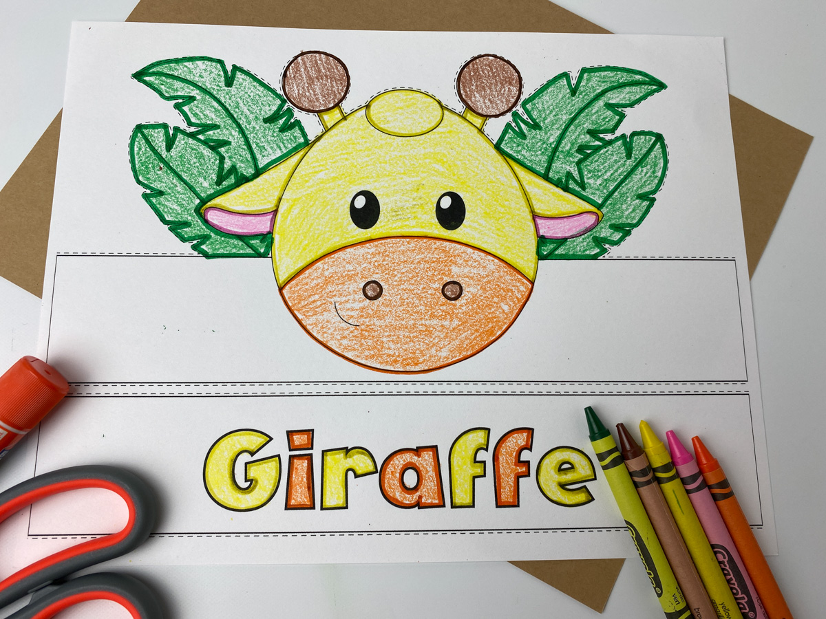 Printable Giraffe Headband Craft: Free Template