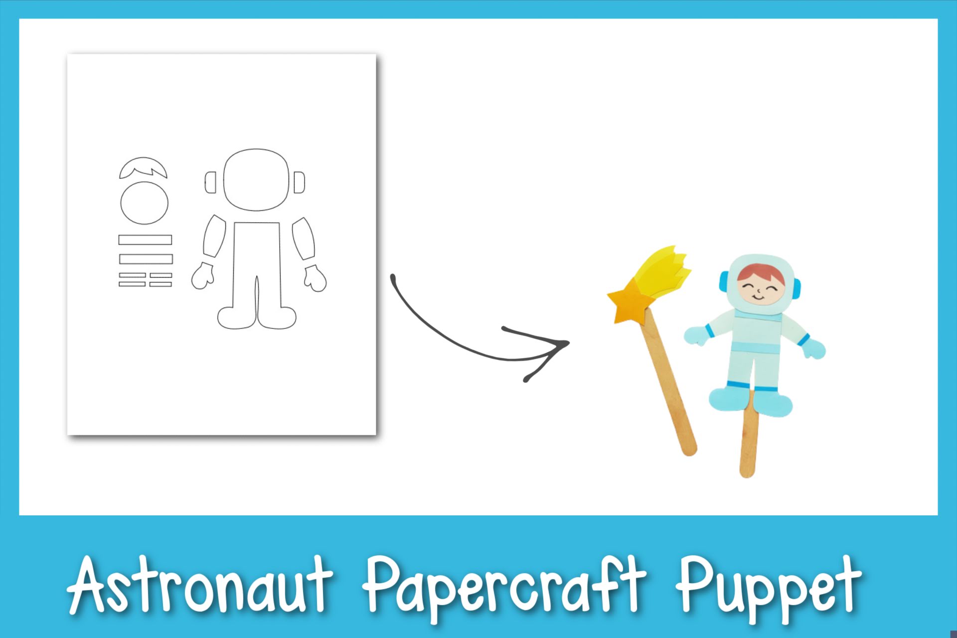 Astronaut Papercraft Puppet - Frosting and Glue- Easy crafts, games ...
