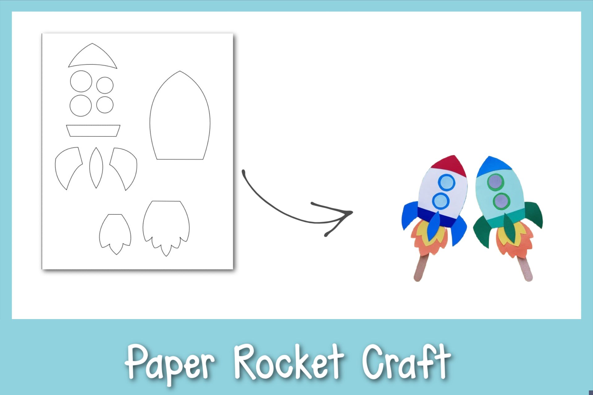 Easy & Fun Paper Rocket Craft [Free Template] - Frosting and Glue- Easy ...