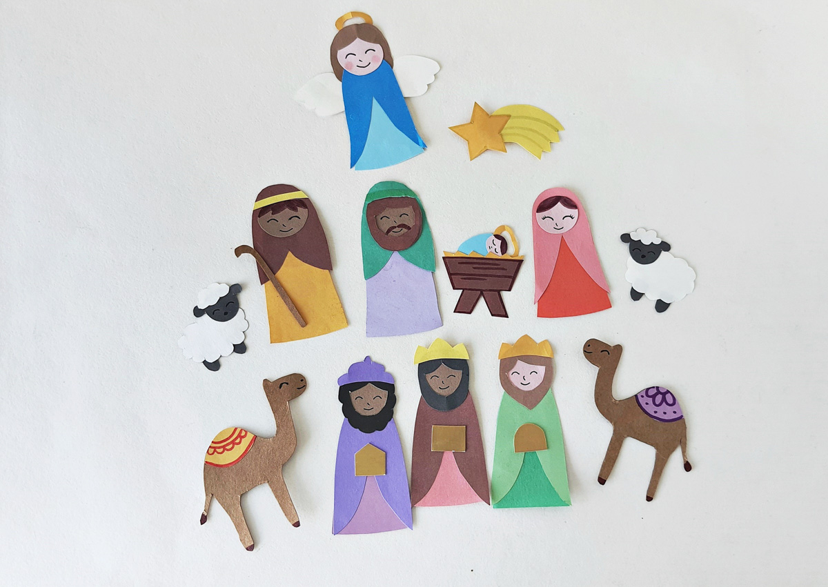 Papercraft Nativity Garland - Frosting and Glue- Easy crafts, games ...