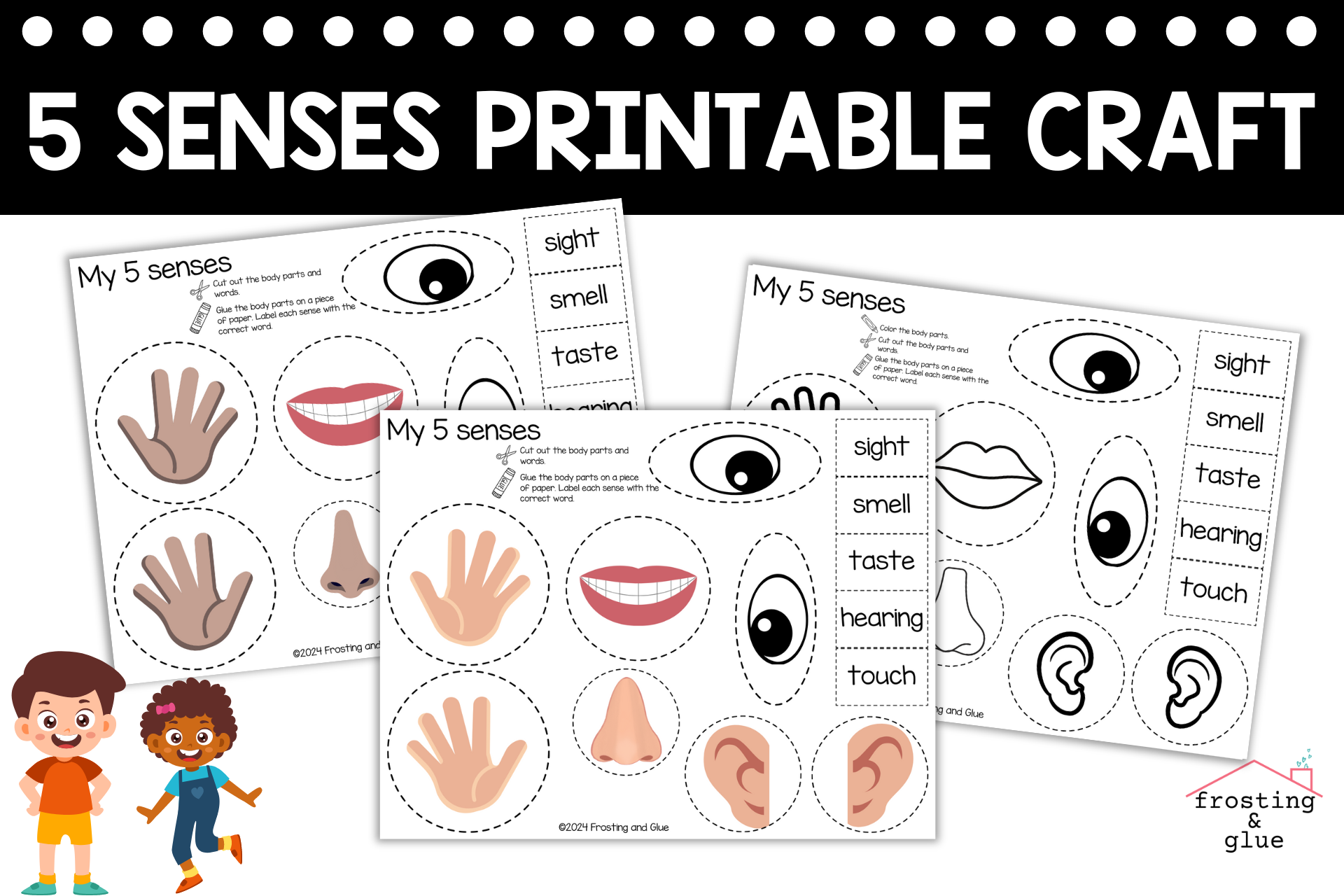 5 Senses Printable Craft For Kids Frosting And Glue Easy Crafts 5 Senses Printable Craft For Kids Frosting And Glue Easy Crafts